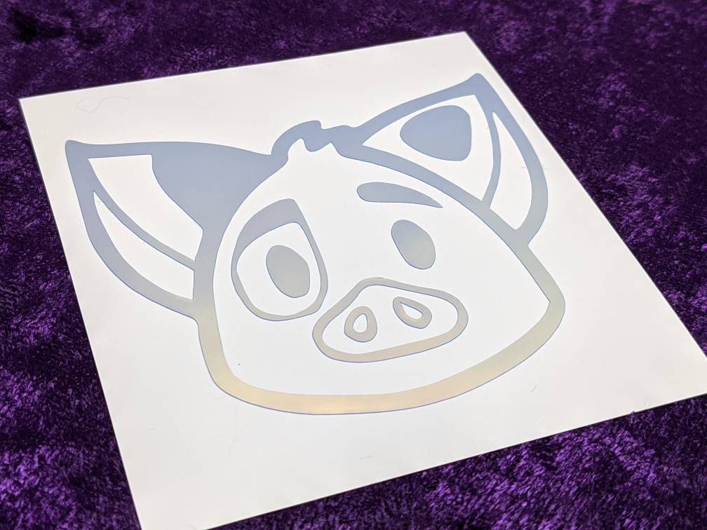 Moana Pua Face Permanent Vinyl Decal in Magical Holographic or - Etsy