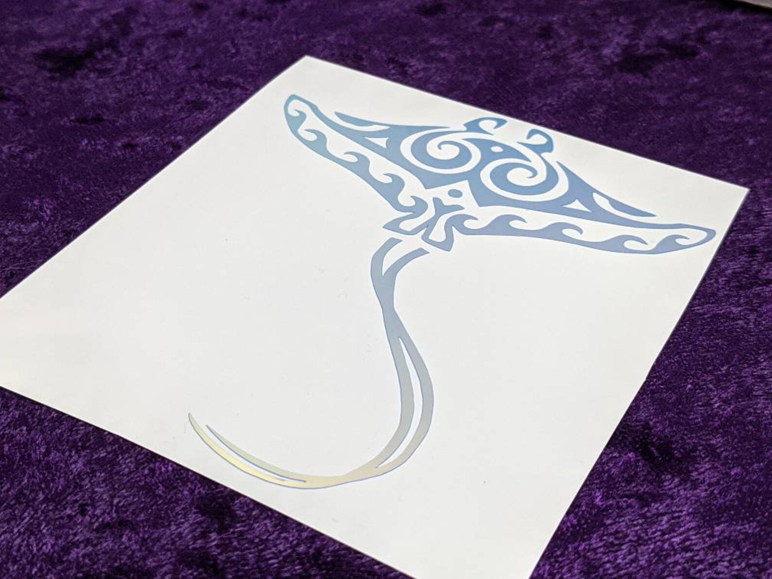 Moana Tribal Manta Ray Permanent Vinyl Decal in Magical | Etsy