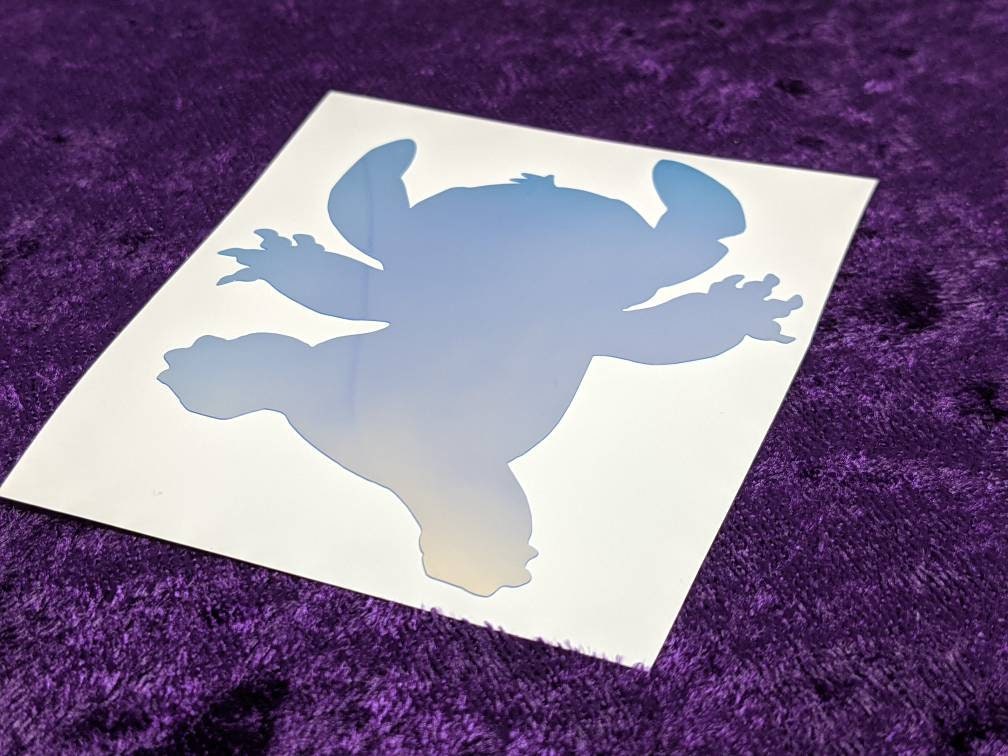 Stitch Silhouette Permanent Vinyl Decal in Magical Holographic | Etsy