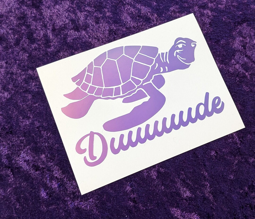 Crush Dude Finding Nemo Permanent Vinyl Decal in Magical Holographic or ...