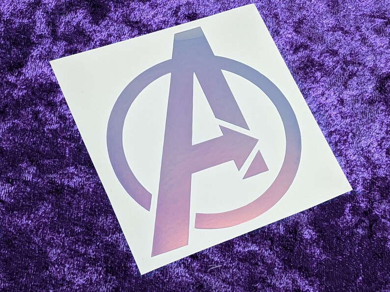 Avengers Symbol Permanent Vinyl Decal in Magical Holographic - Etsy