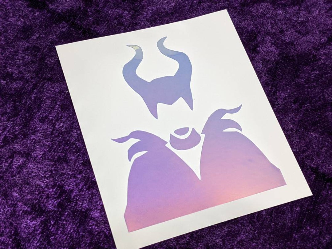 Maleficent Bust Permanent Vinyl Decal in Magical Holographic or Various ...