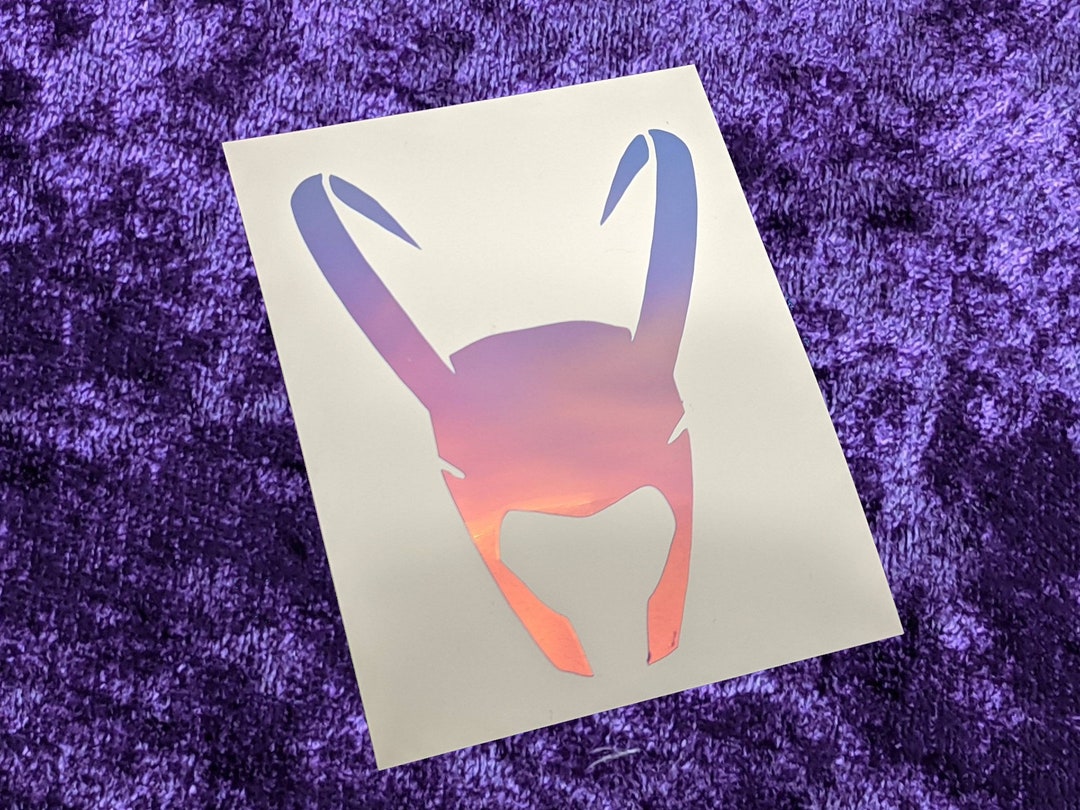 Loki Helmet Symbol Vinyl Decal in Magical Holographic or White - Etsy ...