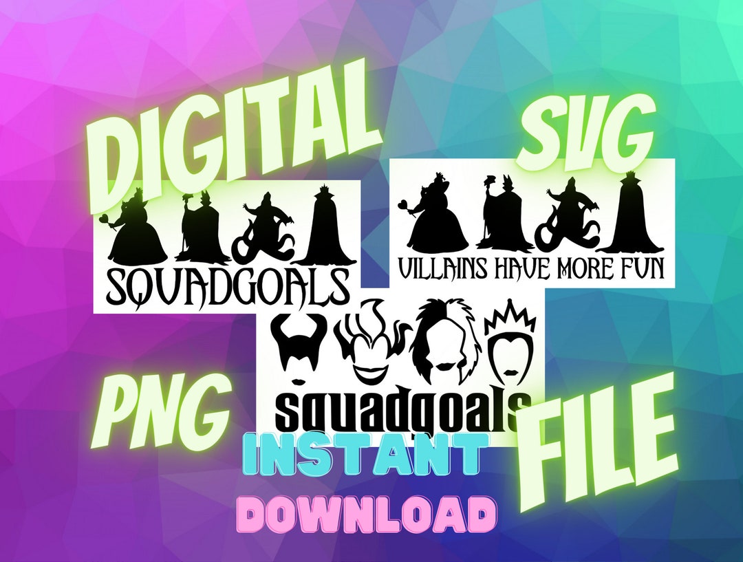 DIGITAL Files Villains Bundle SVG and PNG File Ready to Use With Cricut ...