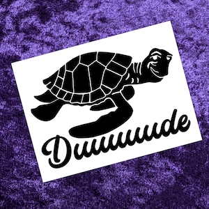 Crush Dude Finding Nemo Permanent Vinyl Decal in Magical Holographic or ...