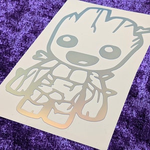 Baby Groot Guardians of the Galaxy Vinyl Decal in Magical Holographic ...