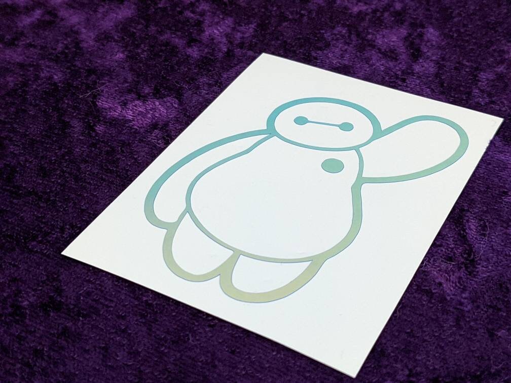 Baymax Waving Permanent Vinyl Decal in Magical Holographic or - Etsy