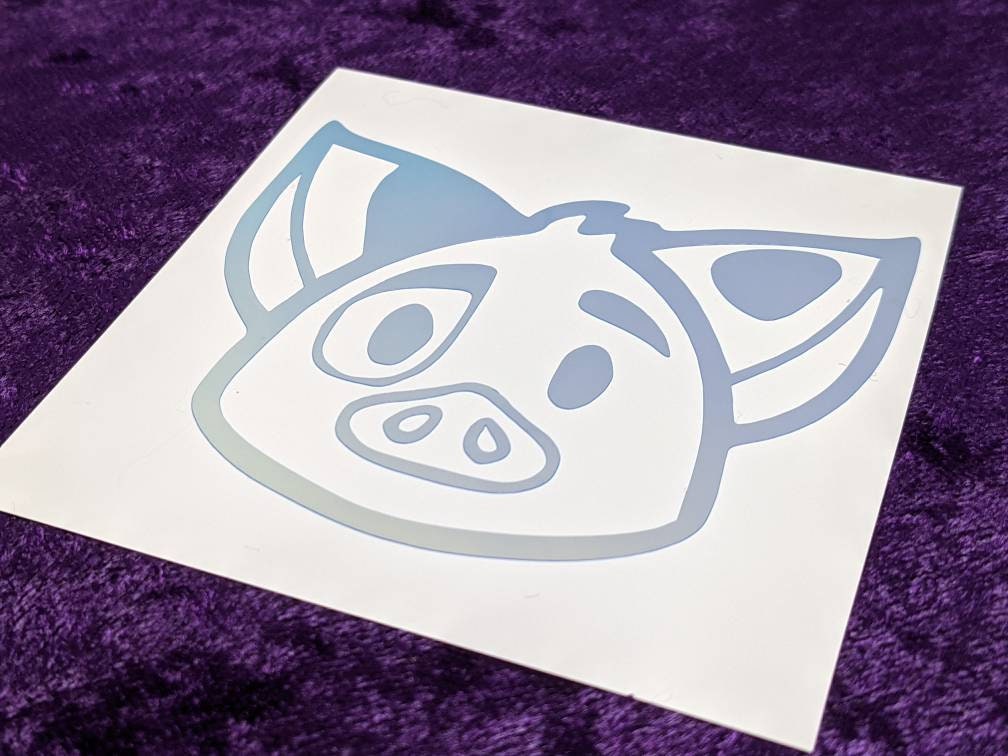 Moana Pua Face Permanent Vinyl Decal in Magical Holographic or - Etsy