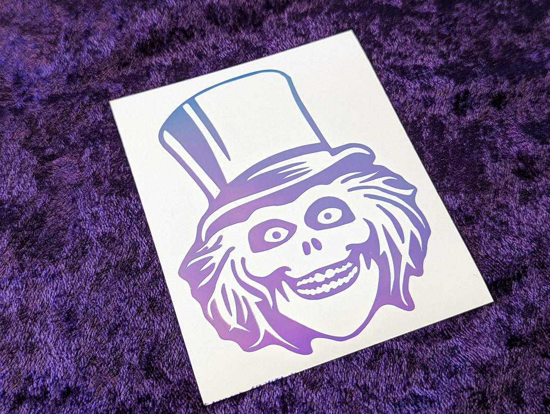 Hatbox Ghost Haunted Mansion Permanent Vinyl Decal in Magical Holographic or Various Colors - Etsy