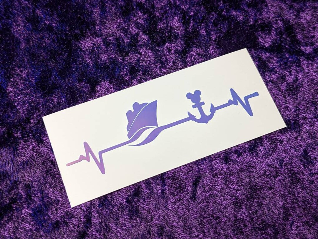 Disney Cruise Heartbeat With Anchor Permanent Vinyl Decal in Magical ...