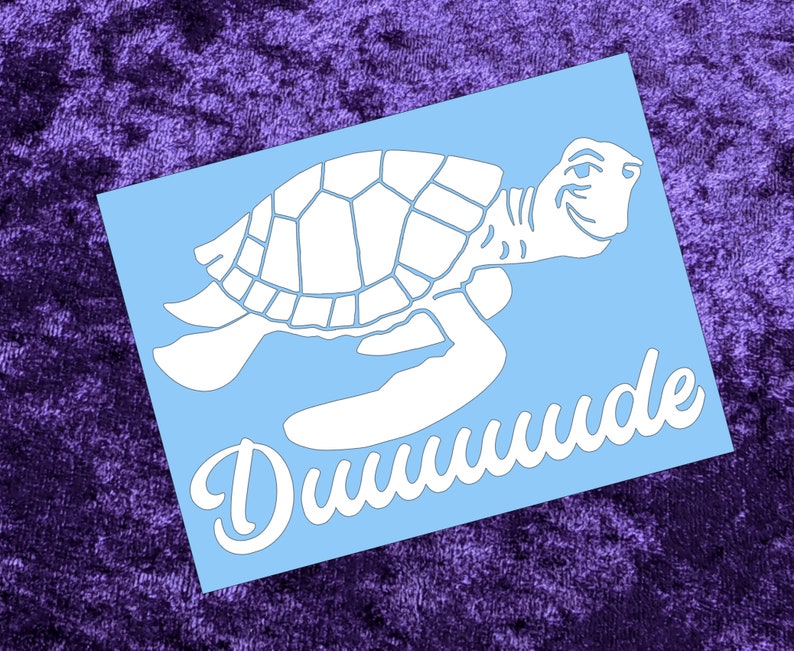 Crush Dude Finding Nemo Permanent Vinyl Decal in Magical - Etsy