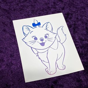 Aristocats Marie Outline Permanent Vinyl Decal in Magical Holographic ...