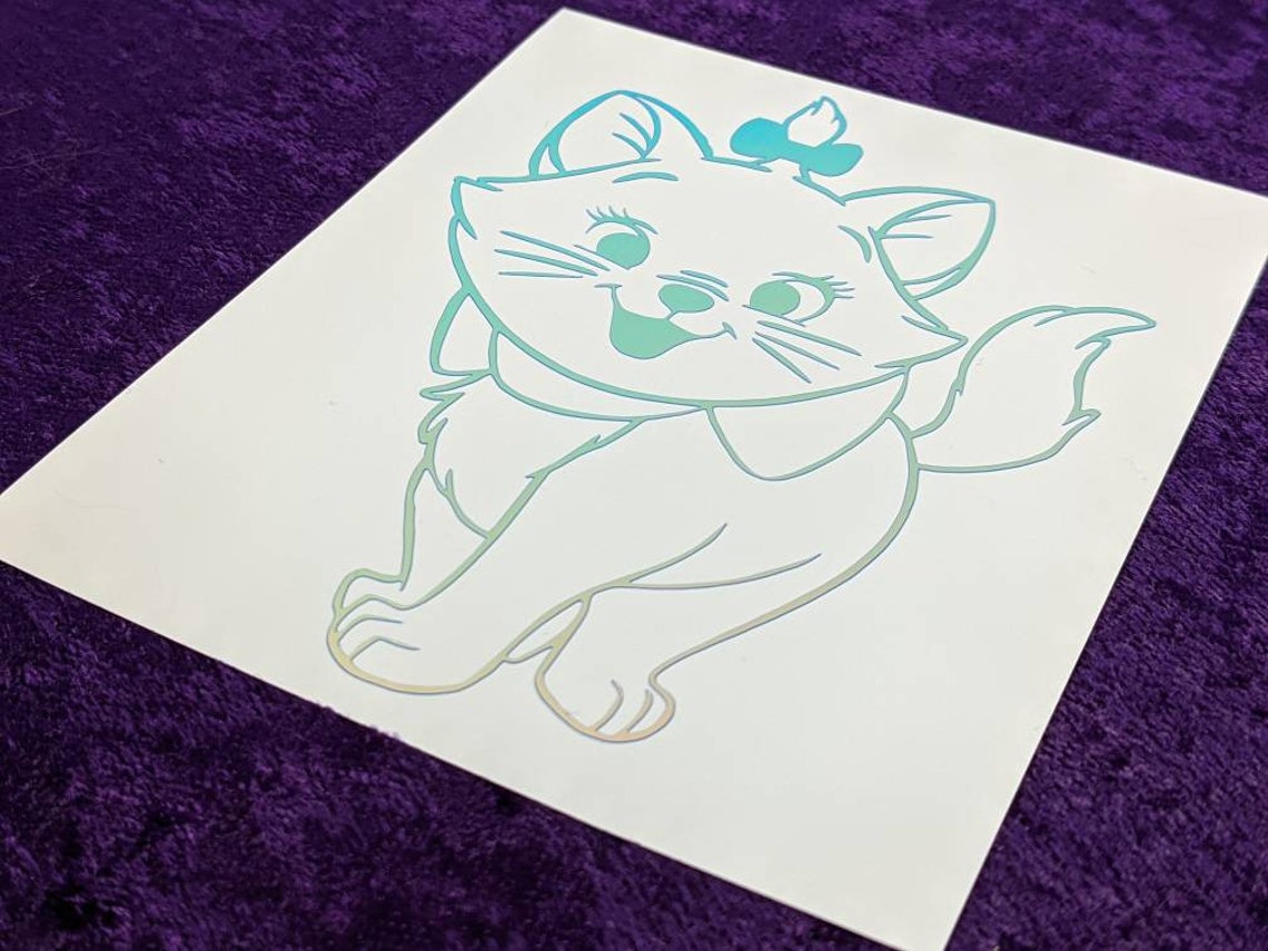 Aristocats Marie Outline Permanent Vinyl Decal in Magical - Etsy