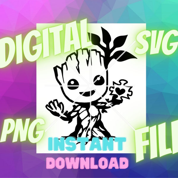Autism Awareness Groot Svg - Etsy