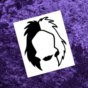 Cruella De Vil Villain Faceless Permanent Vinyl Decal in Magical ...