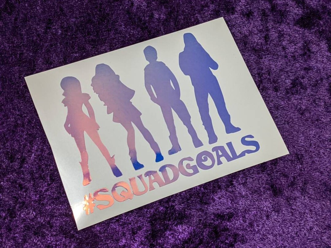 Squad Goals Descendants Silhouette Permanent Vinyl Decal in - Etsy