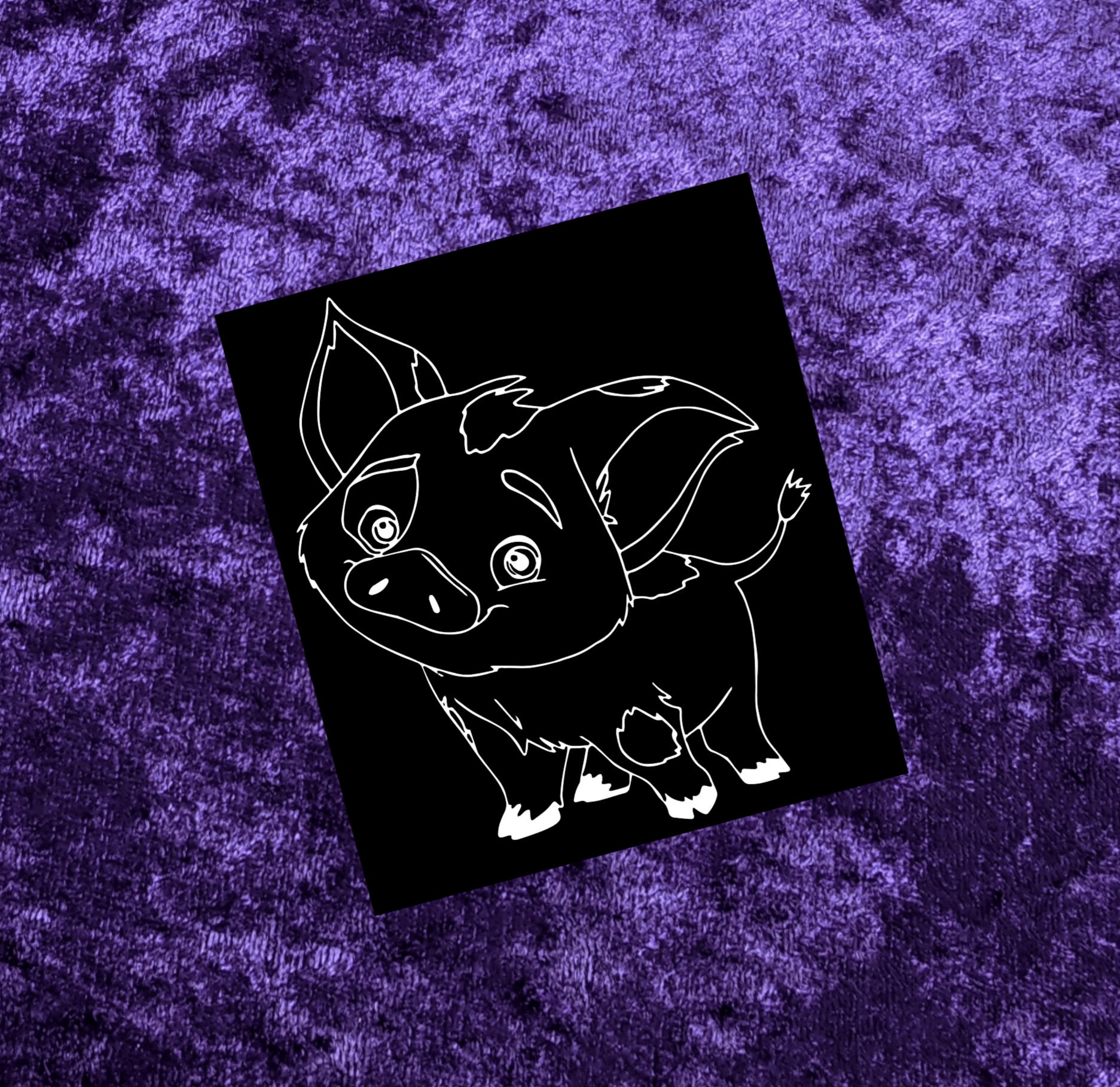 Moana Pua Outline Permanent Vinyl Decal in Magical Holographic | Etsy