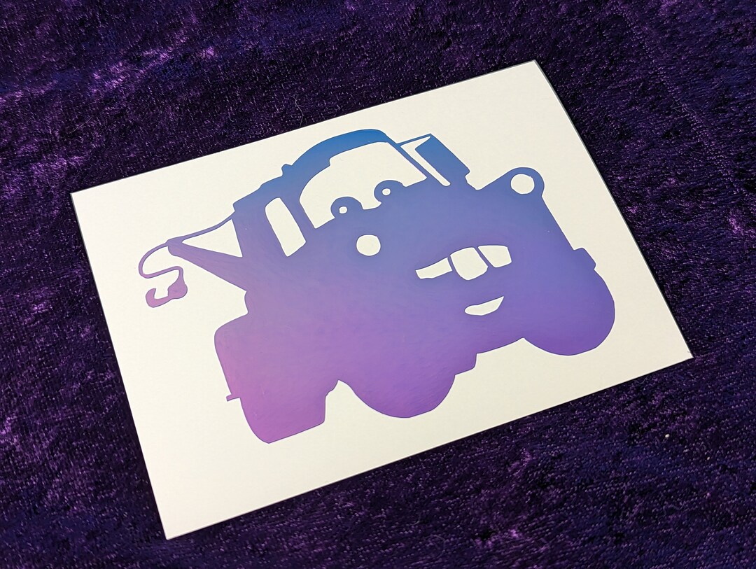 Tow Mater Cars Movie Permanent Vinyl Decal in Magical Holographic or ...