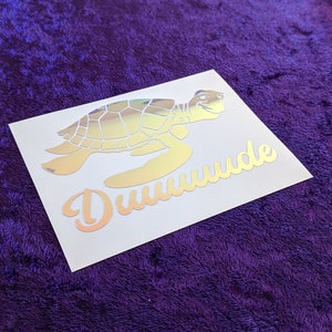 Crush Dude Finding Nemo Permanent Vinyl Decal in Magical Holographic or ...