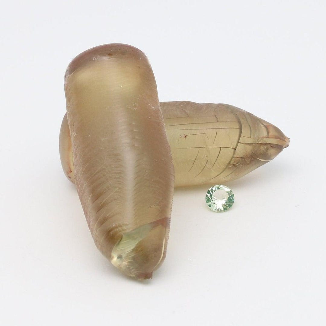 Greenish Yellow #131-djeva Lab Created Spinel Faceting Rough for Gem ...