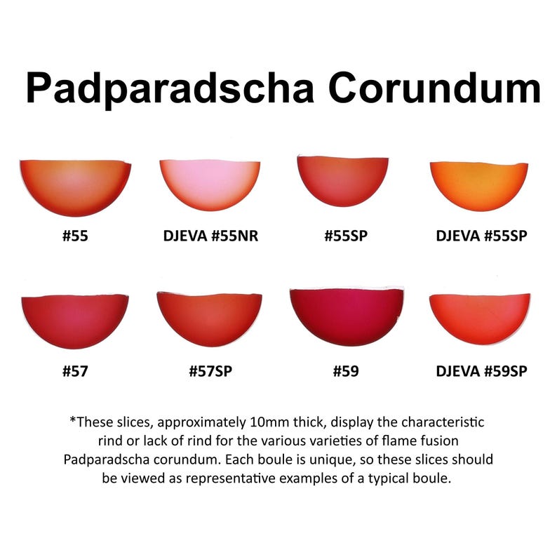 Djeva Padparadscha #55SP Lab Created Corundum Sapphire Faceting Rough ...