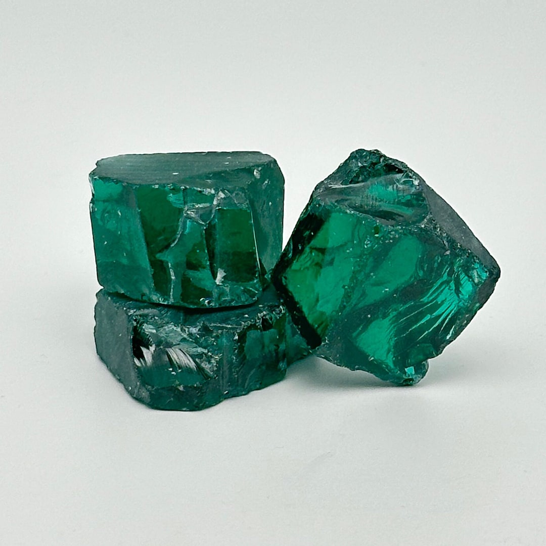 Emerald blueish Cubic Zirconia Faceting Rough for Gem Cutting Various ...