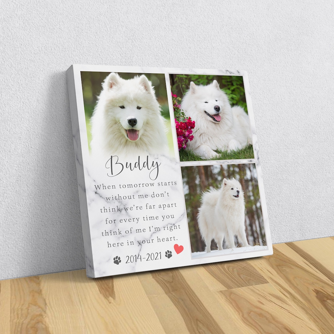 Custom Dog Memorial Photo Collage, Custom Dog Loss Pet Canvas, Dog ...