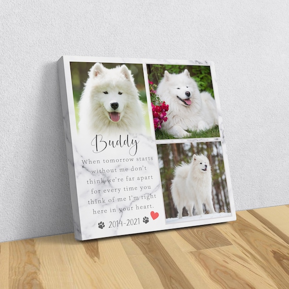 Custom Dog Memorial Photo Collage Custom Dog Loss Pet Canvas - Etsy