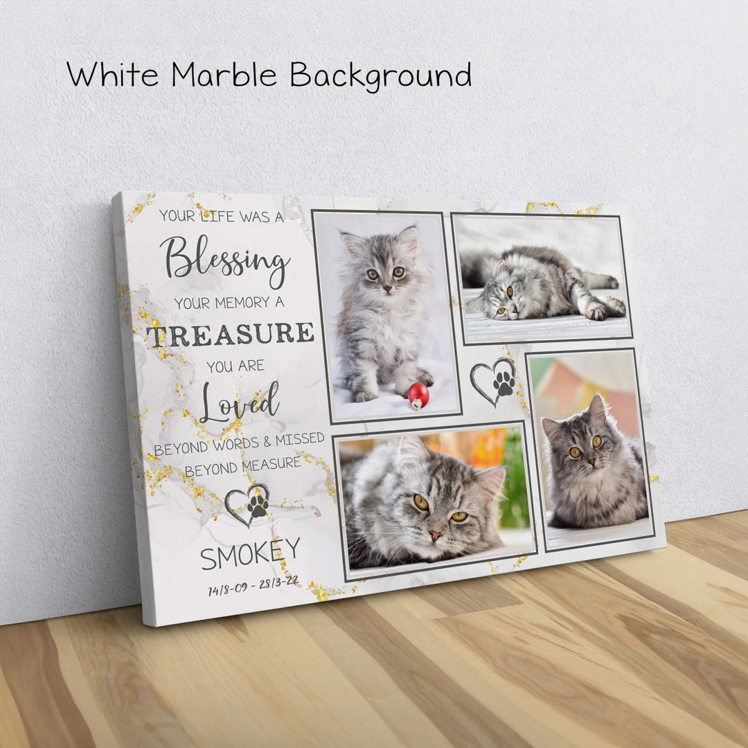 Pet Memorial Photo Collage, Dog Loss Photo Canvas, Personalized Pet ...