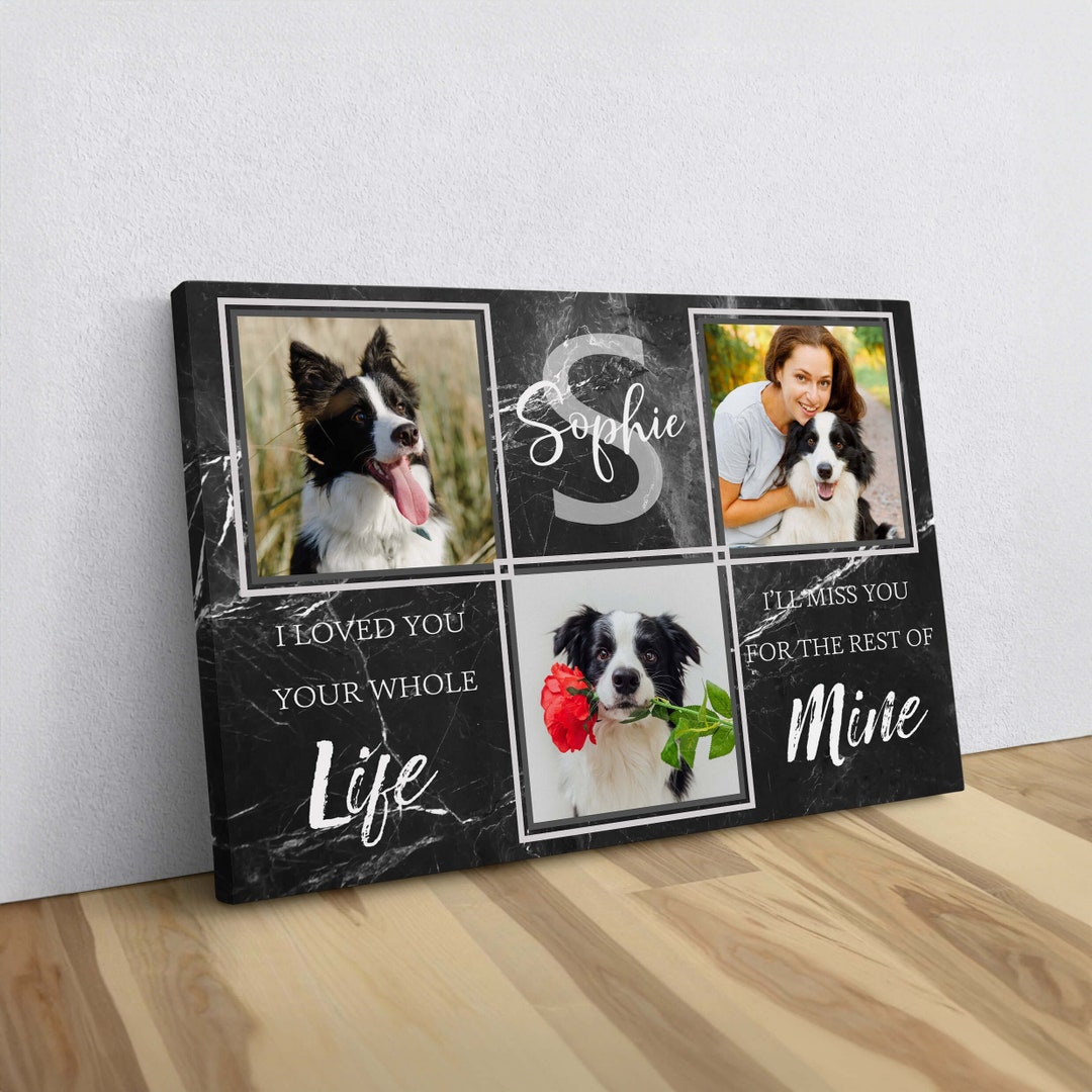 Memorial Canvas Dog, Pet Memorial Photo Collage, Dog Condolence Gift ...