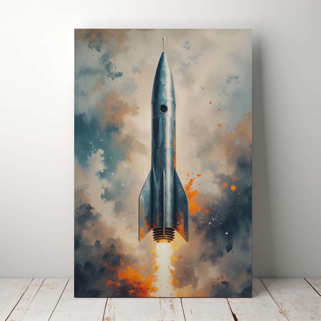 Rocket Ship Wall Decor – Sci-fi Retro Space Wall Art - Etsy