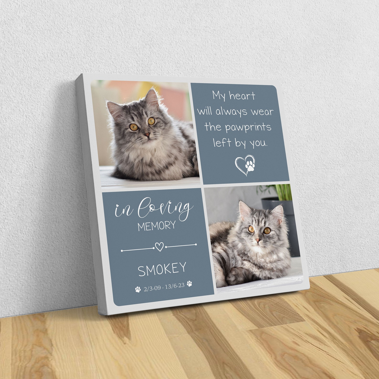 Pet Memorial With Photo Collage, Dog Passing Away Gift, Personalized ...