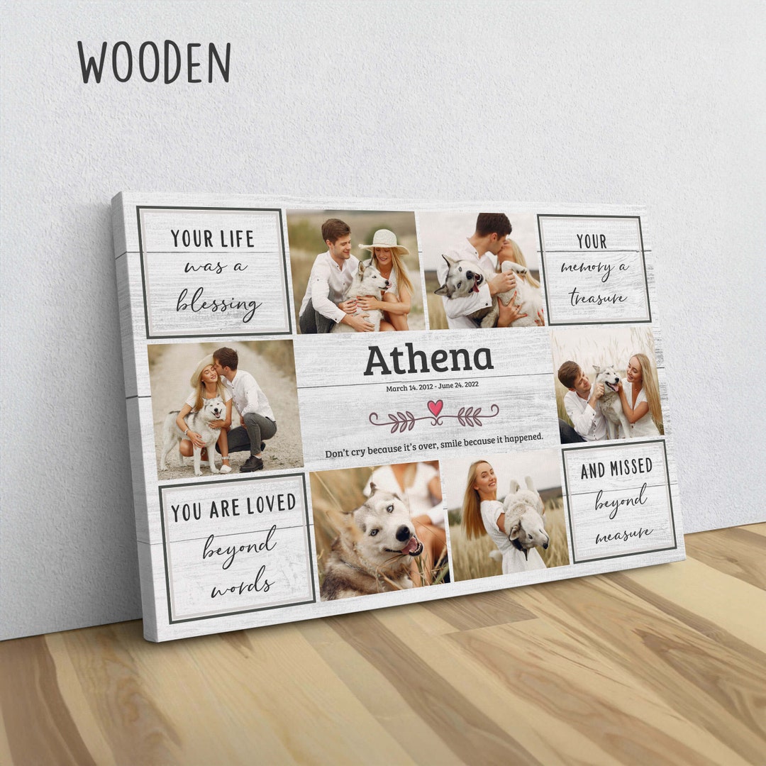 Custom Pet Loss Canvas, Pet Memorial Photo Collage, Dog Condolence Gift ...