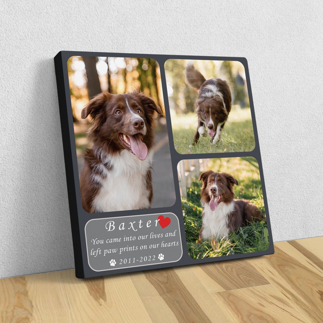Custom Dog Memorial Photo Collage, Dog Loss Gift, Dog Picture Collage ...