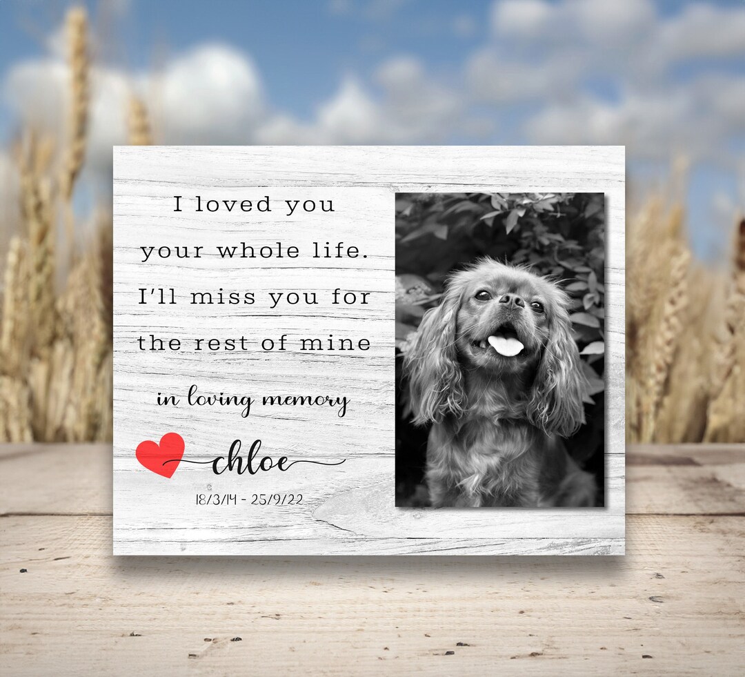Custom Dog Memorial Passing Gift, Pet Loss Frame Portrait, Dog Passing ...