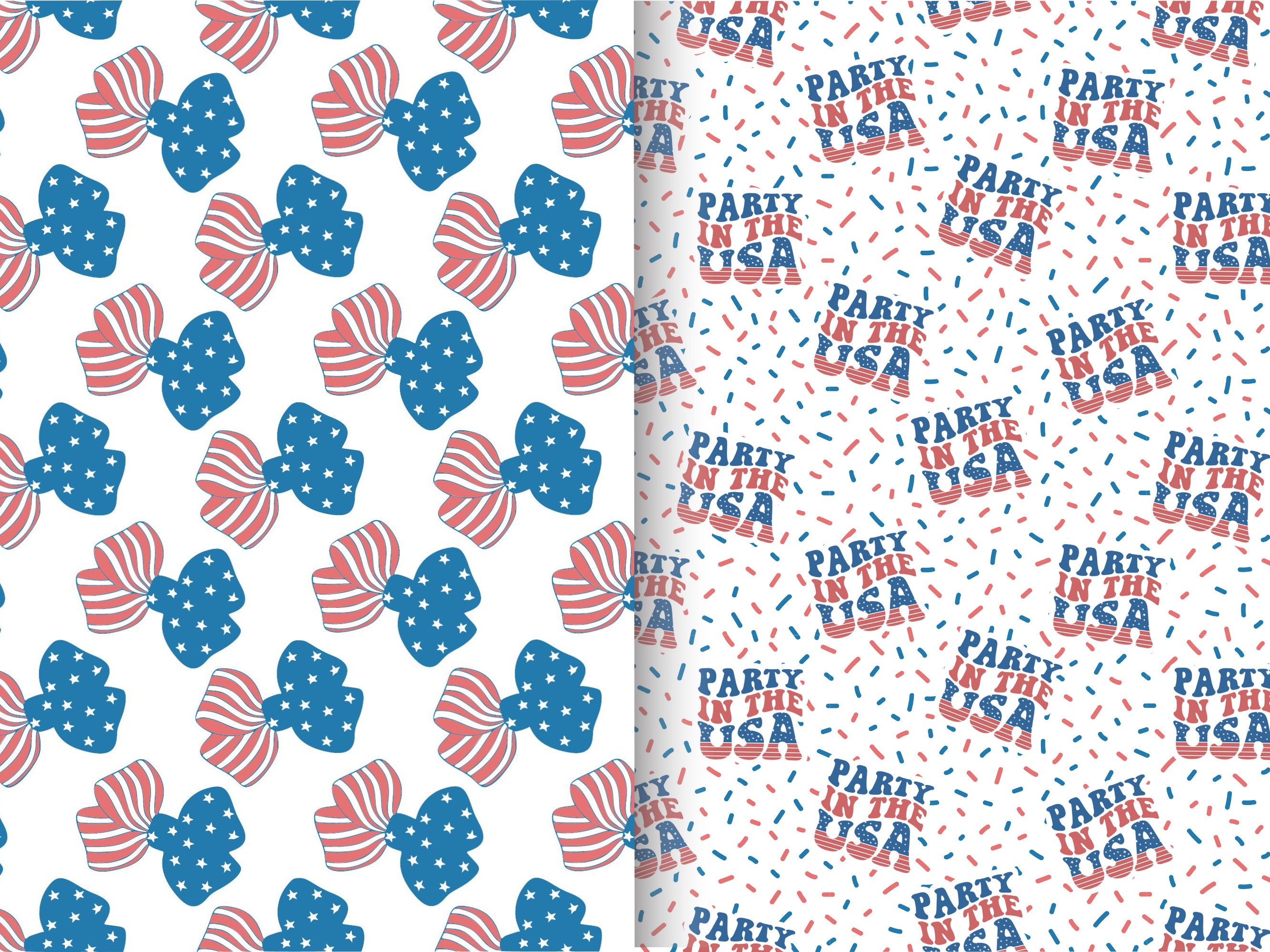 Retro July 4th Digital Paper - Etsy