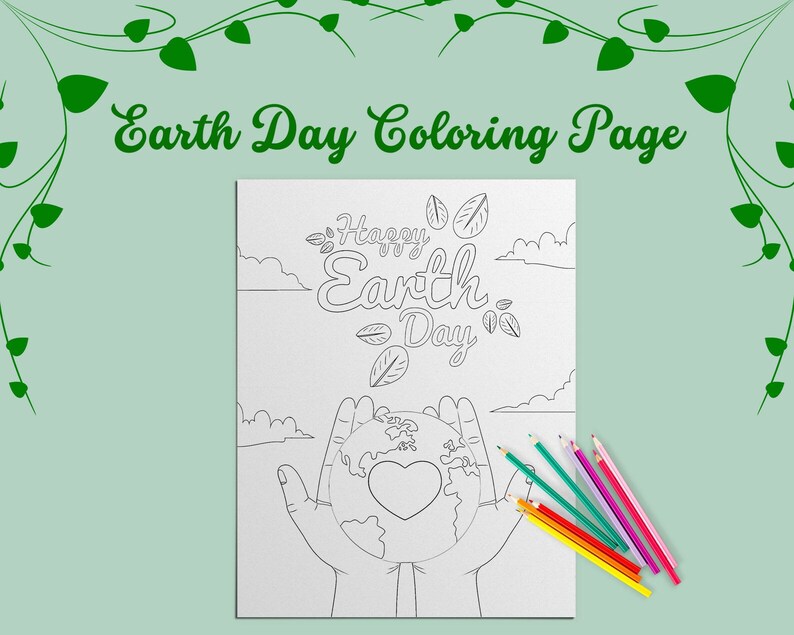 Printable Earth Day Coloring Page, Earth Day Activities, Earth Day ...