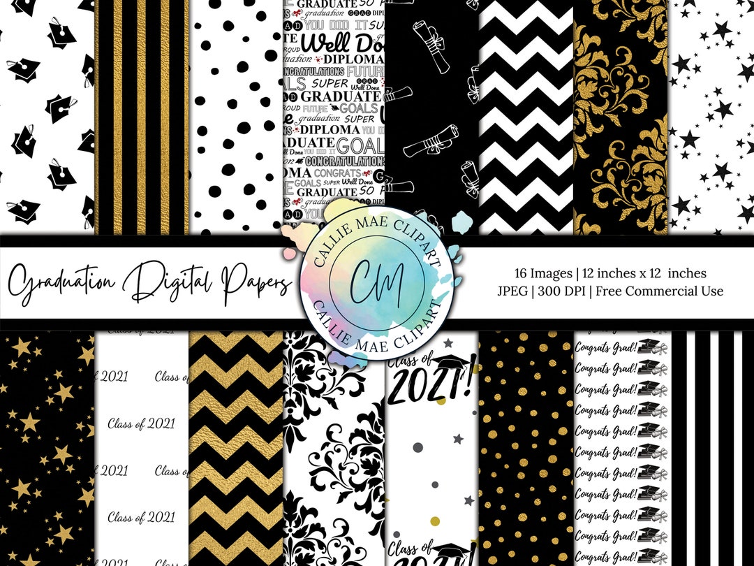 Graduation Digital Paper | Class of 2021 Printable Scrapbook Paper ...