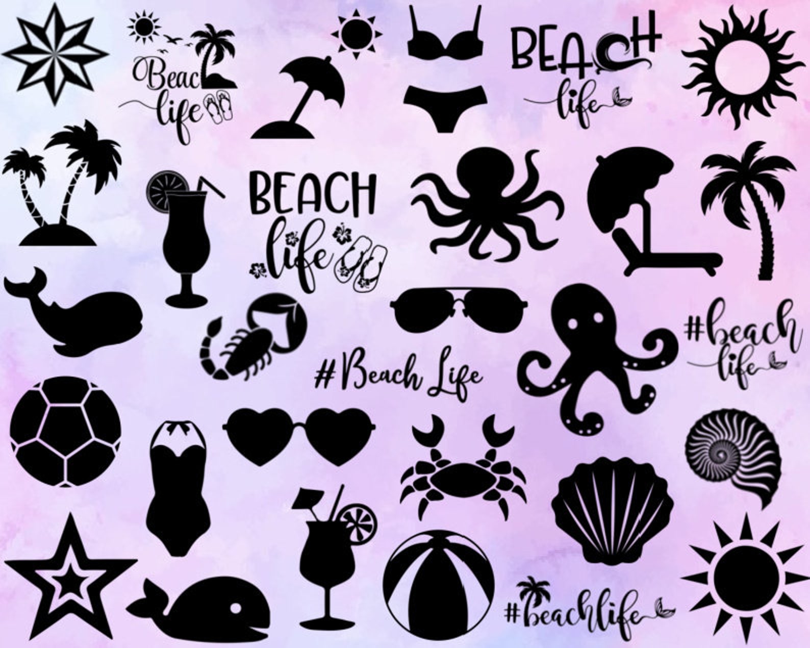 Beach SVG - Sommer SVG - Strand Silhouette - SVG Cut Files - Beach ...