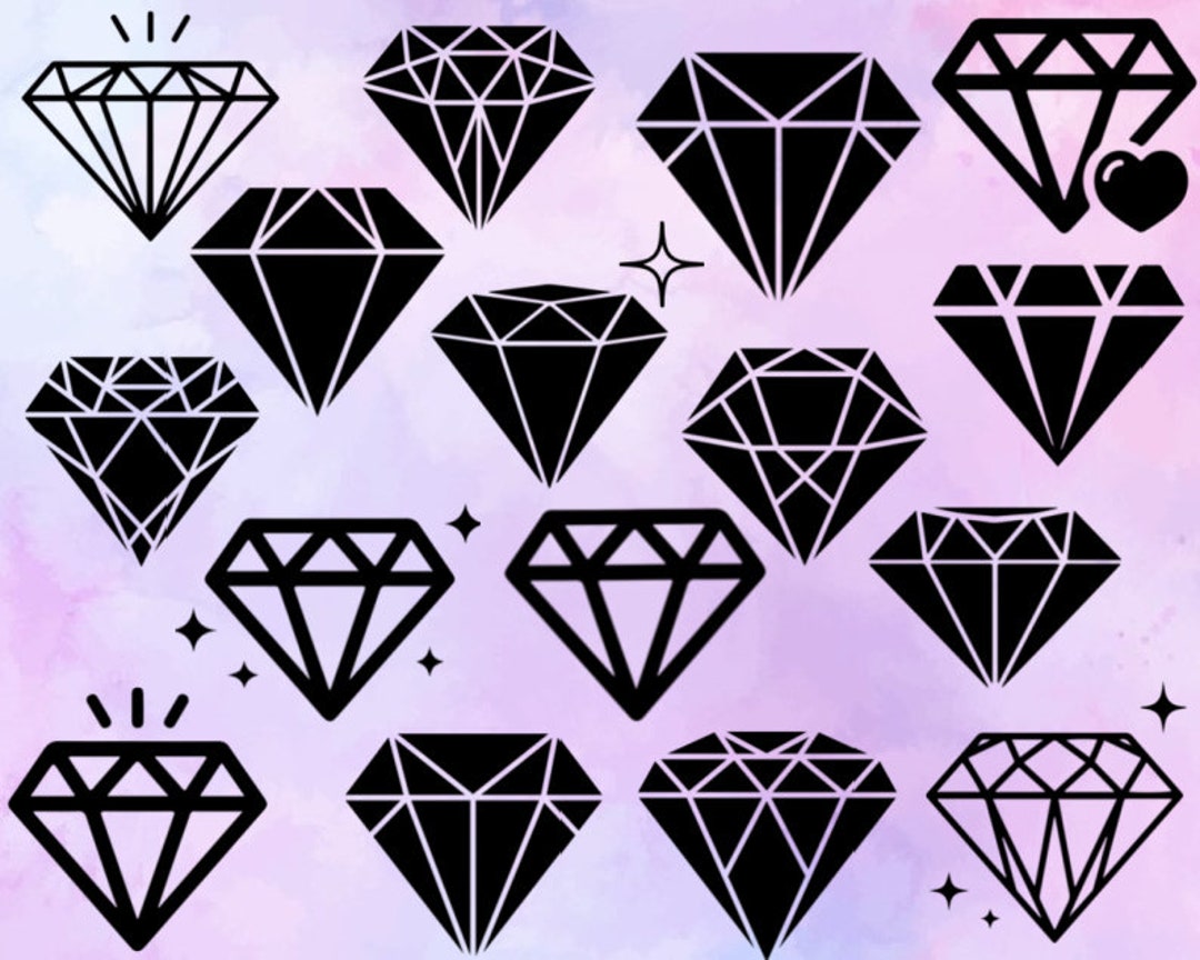 Diamond SVG - Diamond Silhouette - SVG Cut Files - Diamond Bundle SVG ...