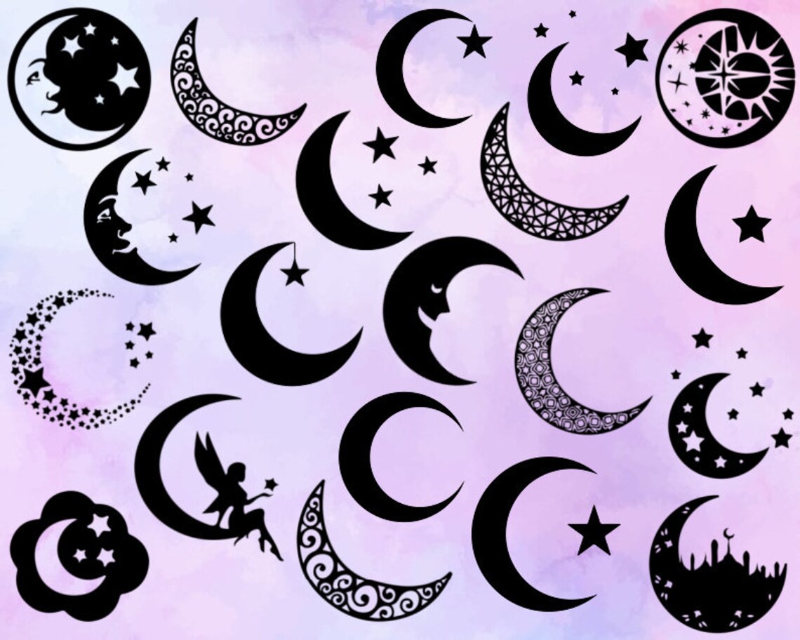 Mond SVG - Stern SVG - Mond Silhouette - SVG Cut Files - Mond Bundle ...