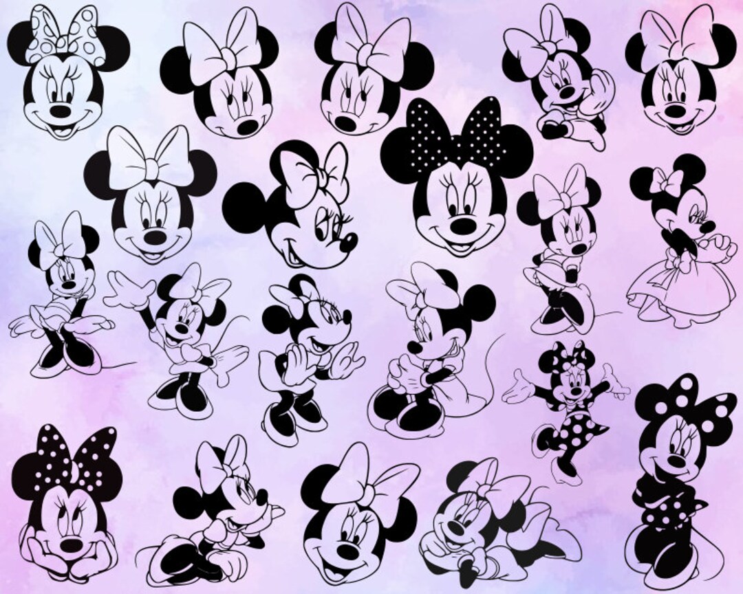 Minnie Mouse Svg Bundle, Minnie Svg, Minnie Mouse Outline, Birthday ...