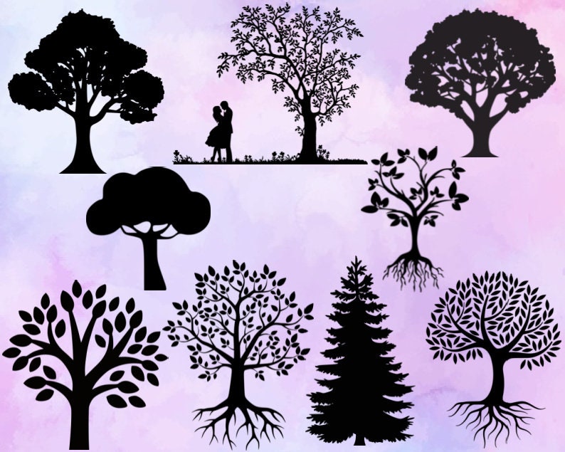 Baum SVG - Wald SVG - Baum Silhouette - SVG Schnittdateien - Baum ...