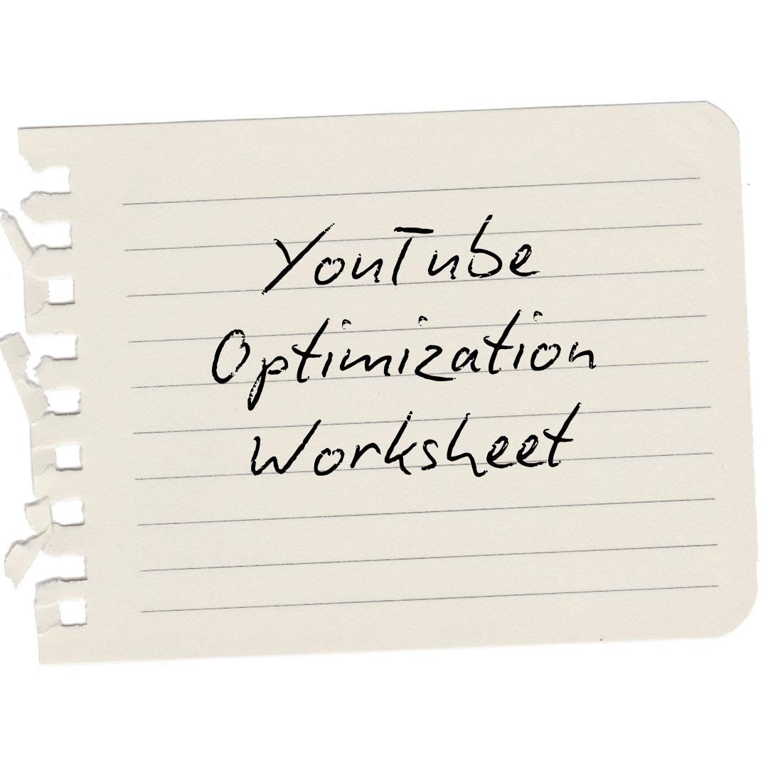 Youtube Optimization Worksheet - Etsy