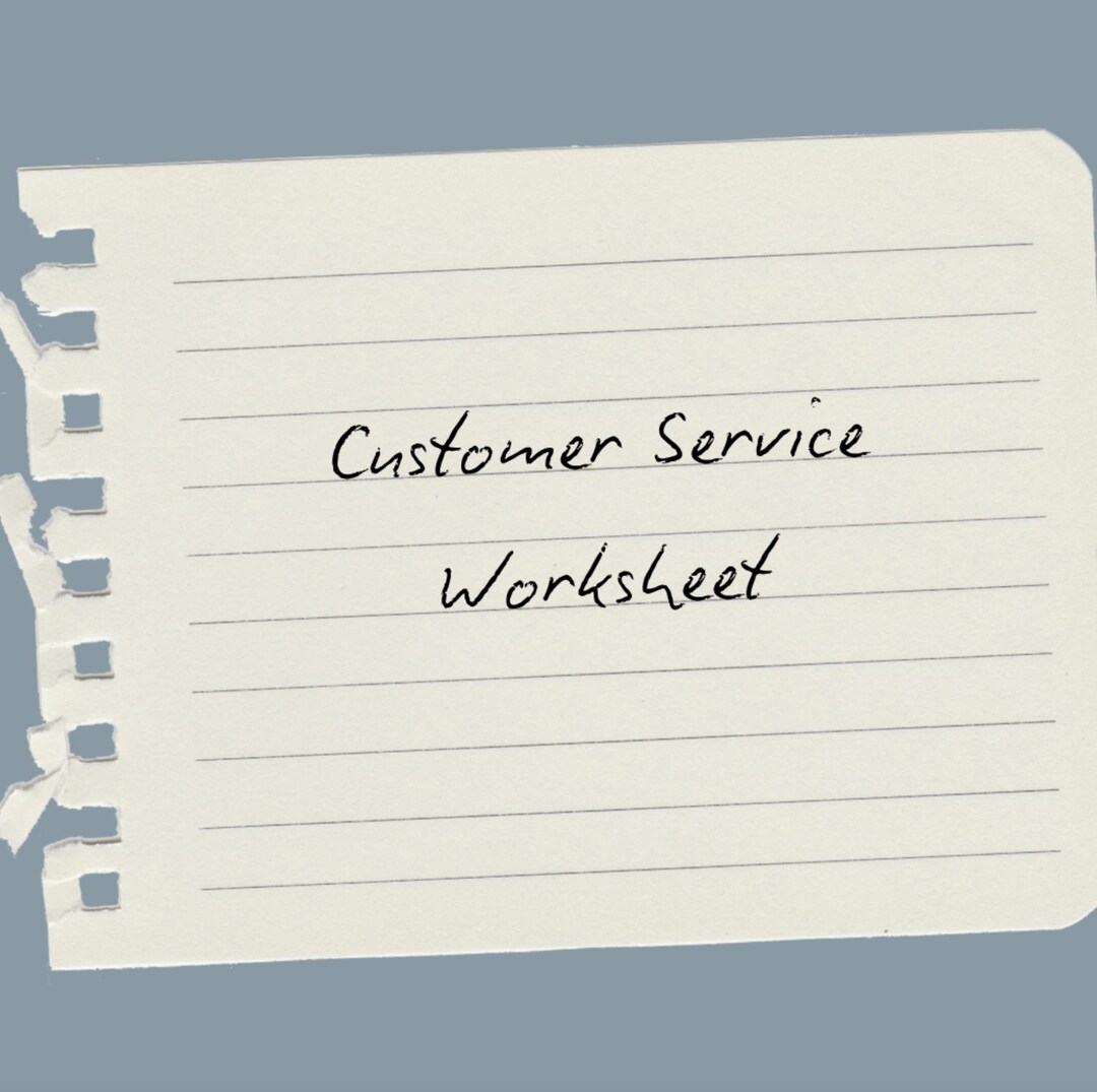 Customer Service Worksheet - Etsy