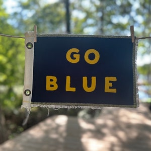 Vintage Inspired Go Blue Camp Flag - University of Michigan Wolverines ...