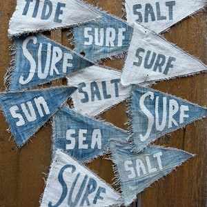 Vintage Inspired Pennant Surf Upcycled Recycled Beach Flag California ...