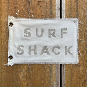 Vintage Inspired Camp Flag Surf Shack Beach Flag Neutral Surfing ...