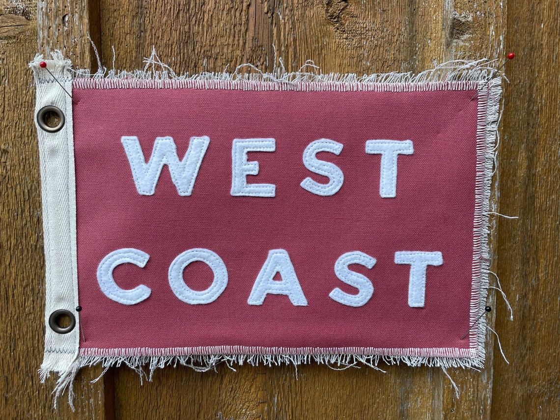 Vintage Inspired Pennant Camp Flag West Coast Upcycled - Etsy