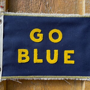 Vintage Inspired Dark Blue Go Blue Camp Flag Banner University of ...